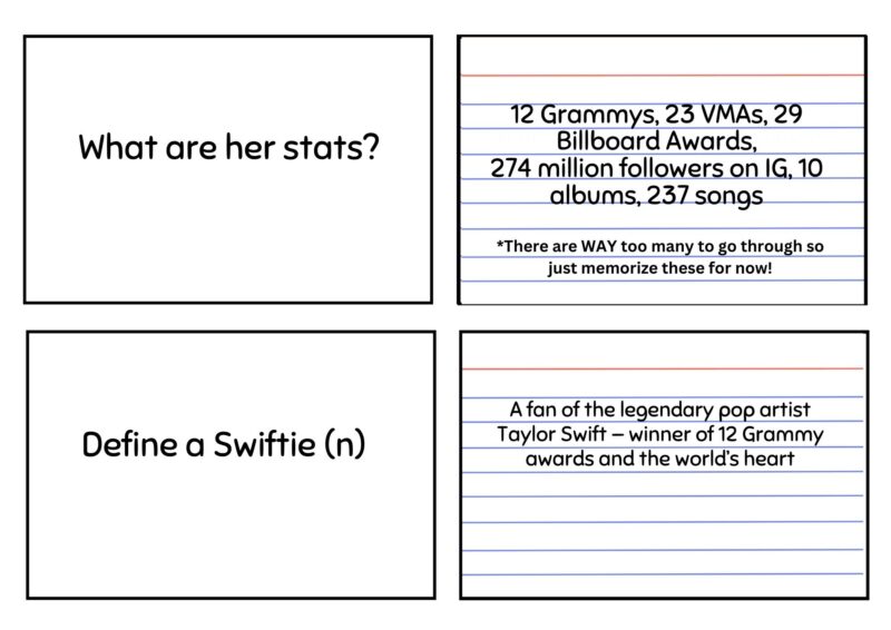 Taylor Swift Football Game Flashcards For Your BF To Study - Betches
