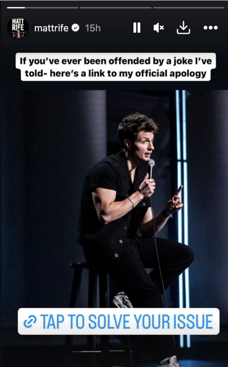 What Did Matt Rife Do? Netflix Jokes And Apology Explained - Betches